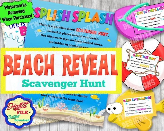 Beach Trip Scavenger Hunt Vacation Reveal Youre Going to - Etsy