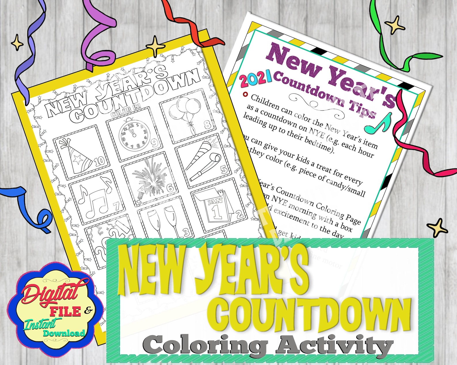 New Years Eve Countdown Idea for Kids, Ball Drop Fun Children, Hourly ...