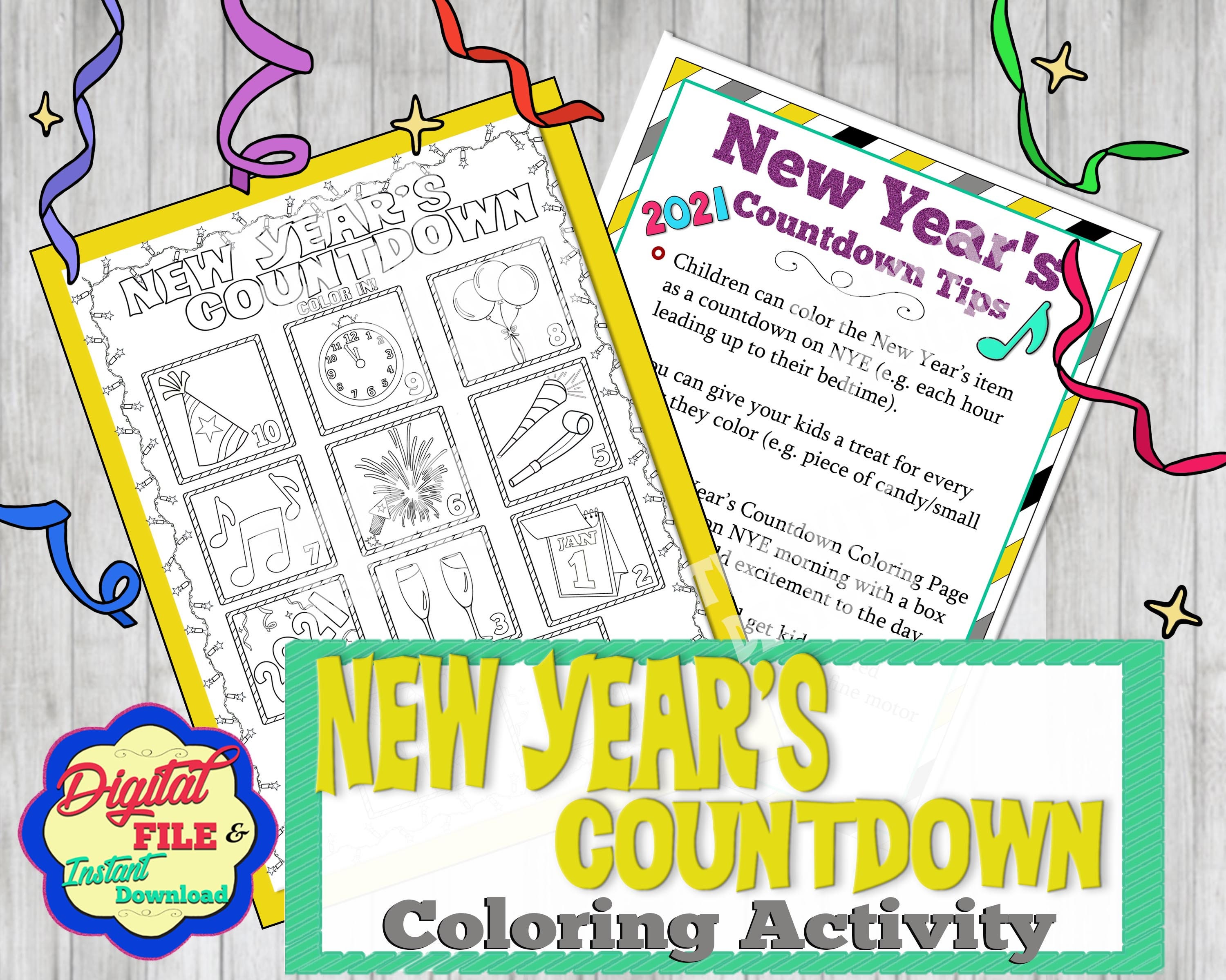New Years Eve Countdown Idea for Kids, Ball Drop Fun Children, Hourly ...