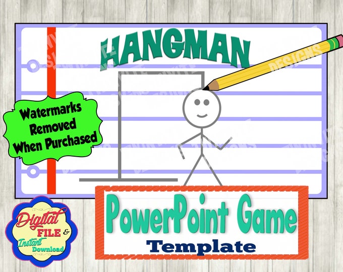Hangman Powerpoint Game Template Interactive Virtual - Etsy