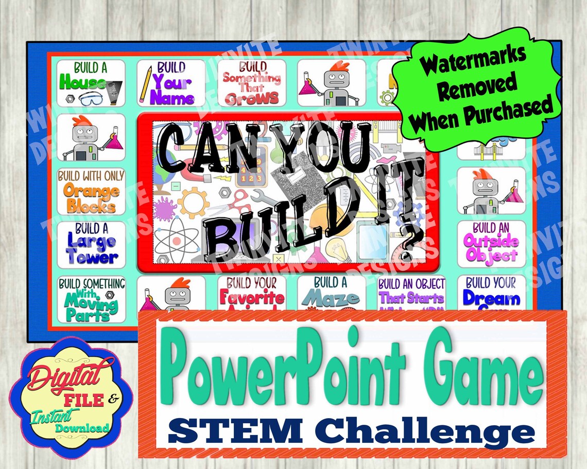 STEM Challenge Powerpoint Game, STEAM Interactive Game, Zoom Virtual ...