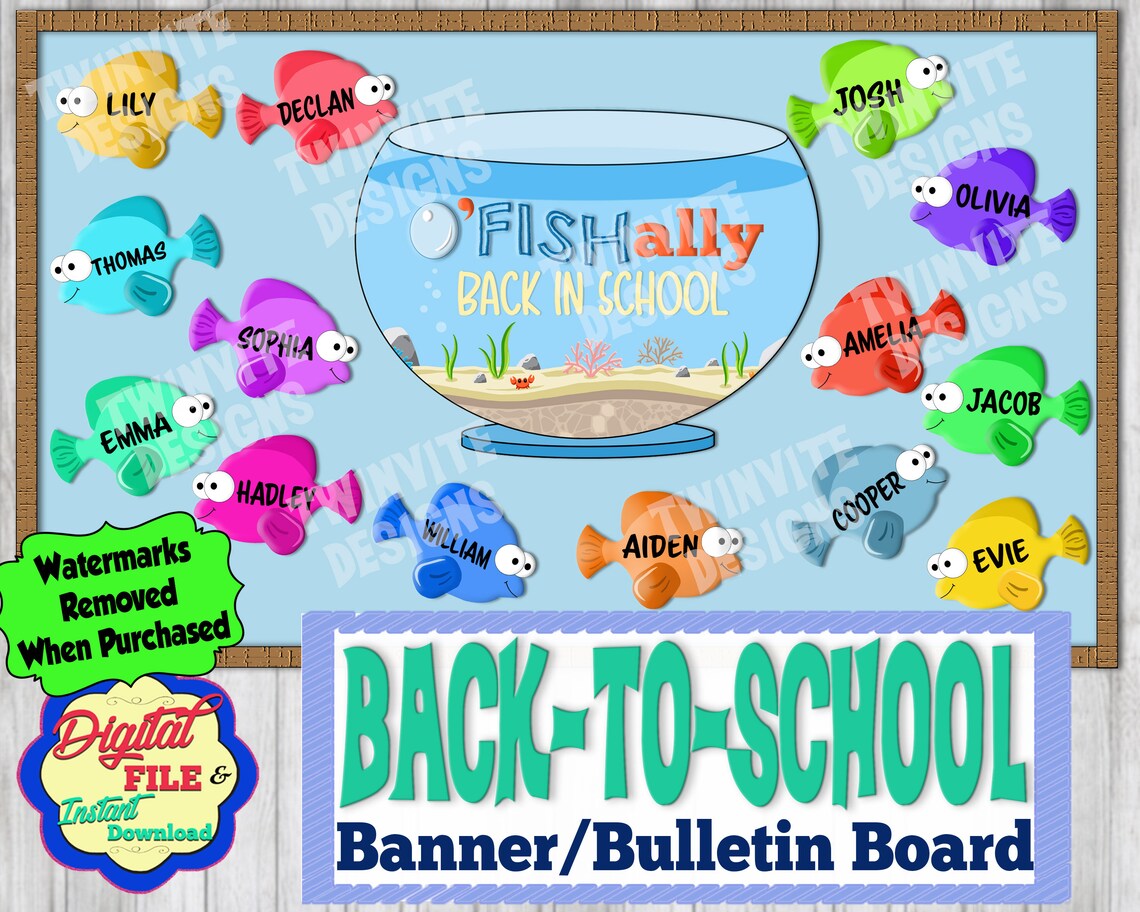 Officially Back to School Bulletin Board, Ofishally Banner Garland ...