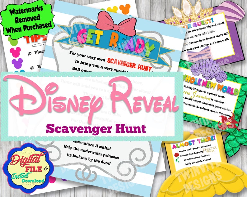 Princess Scavenger Hunt, Vacation Reveal, Treasure Hunt Clues, You’re ...