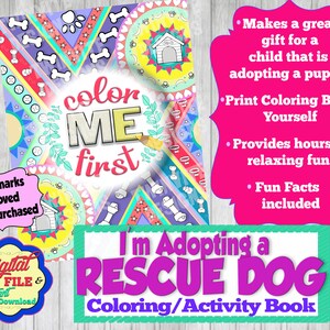 I’m Adopting a Rescue Dog Coloring and Activity Book, New Dog Gift, My ...