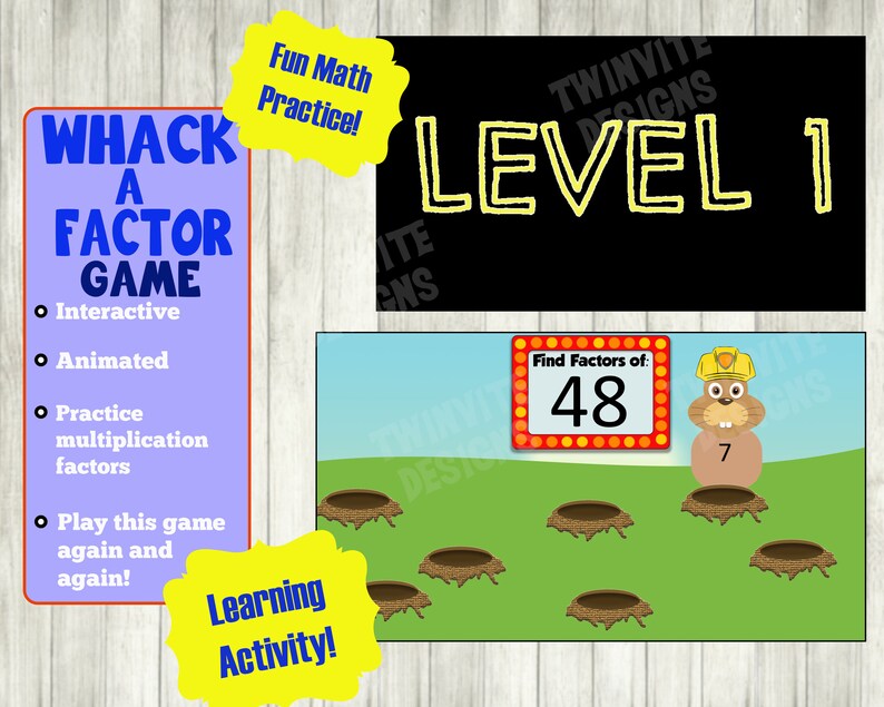 Whack a Factor Math Powerpoint Game, Plays Like Whack a Mole ...