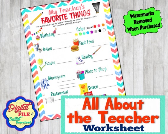 All About Teacher Template Teacher Back to School - Etsy