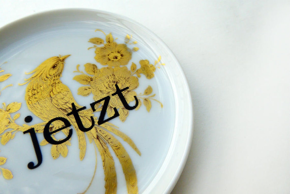 Wall Plate Jetzt 11cm Vintage Deko Plate Wall Deko Gold Edg - Etsy