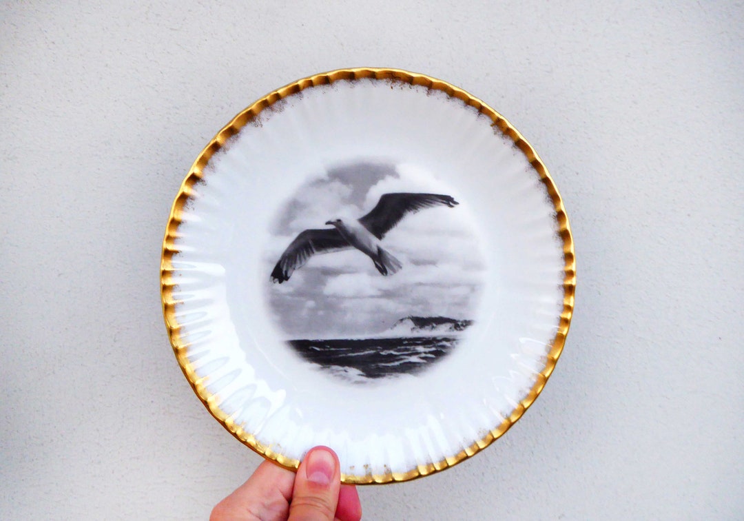 Wall Plate Seagull 19 Cm Vintage Interior Wall Deko Gold Wall Hanging ...