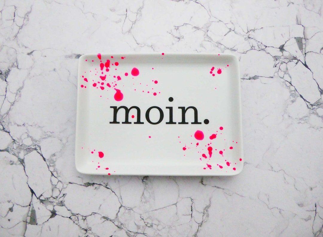 Wall Plate Moin.typo 16 Cm Vintage Deko Plate Dots Neonpink Wall Deko ...