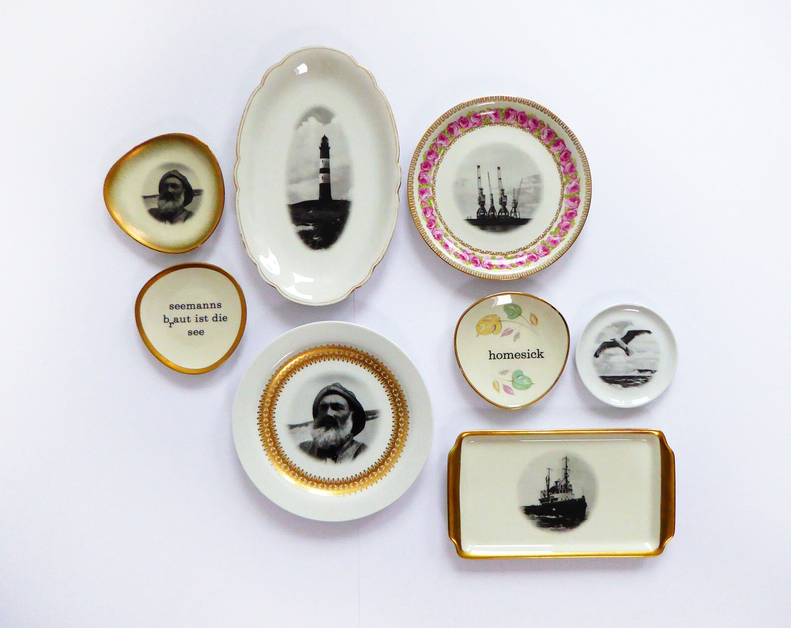 Wall Plate Tohuus Typo Vintage Deko Plate Wall Deko Gold Edg | Etsy