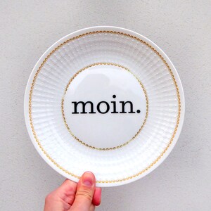 Wall Plate Moin. Typo Vintage Deko Plate Wall Deko Gold Edg | Etsy