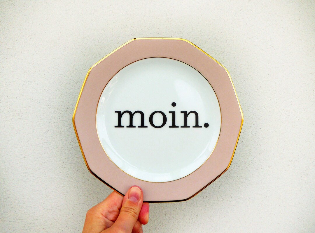 Wall Plate Moin. Typo Vintage Deko Plate Wall Deko Pink/gold Edg Wall ...