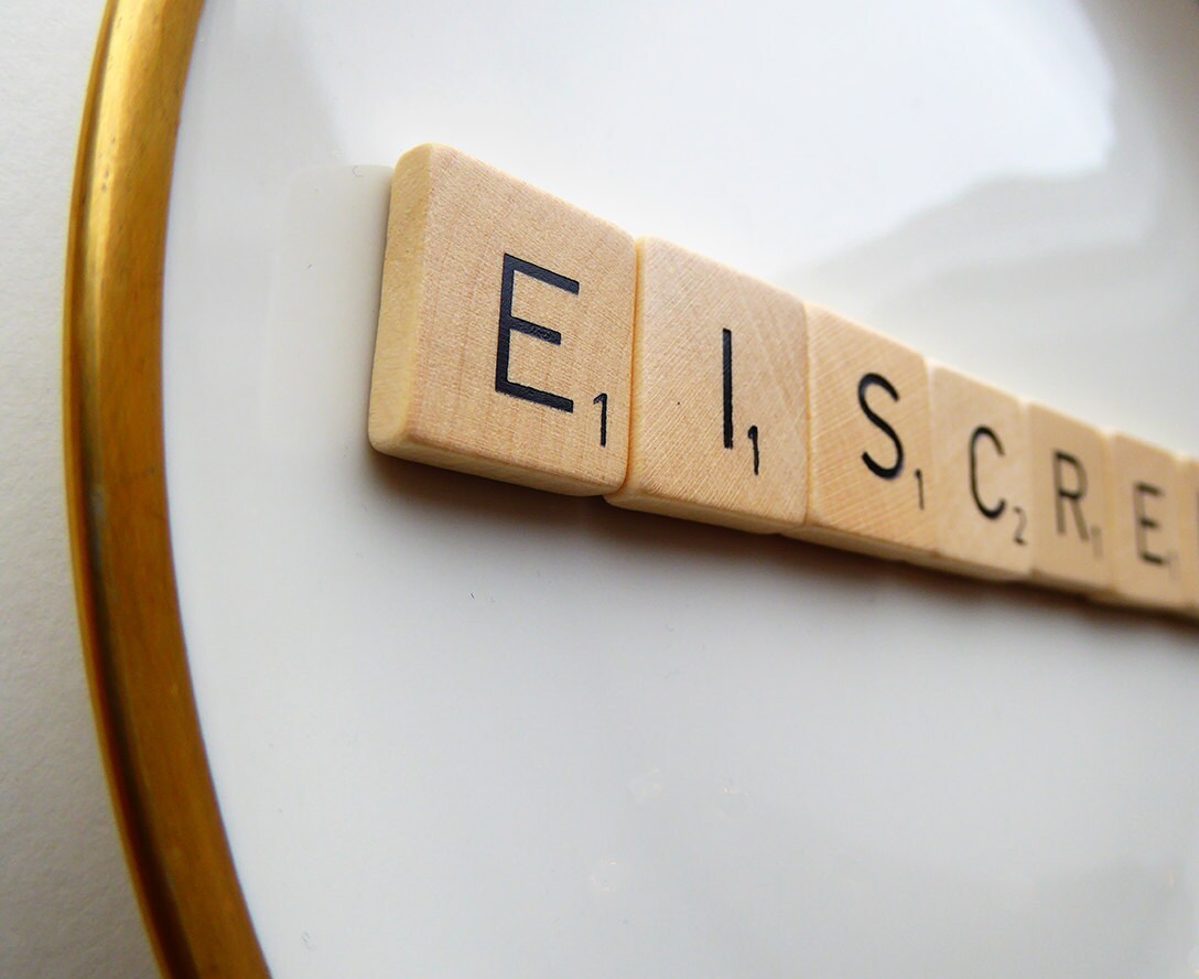 Wall Plate Ice Cream Vintage 19cm Cake Plate of Scrabble Deko | Etsy