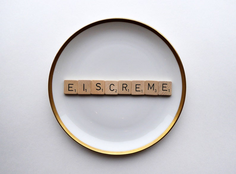 Wall Plate Ice Cream Vintage 19cm Cake Plate of Scrabble Deko | Etsy