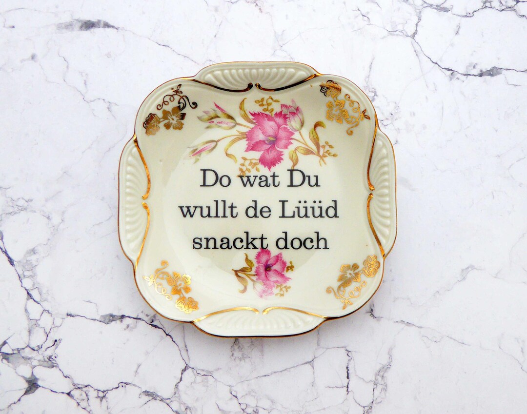 Wall Plate Do Wat Du Wullt Typo Flower 12 Cm Vintage Deko Plate Wall ...