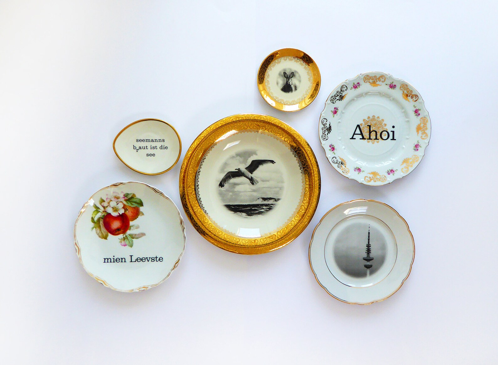 Wall Plate Jetzt 11cm Vintage Deko Plate Wall Deko Gold Edg - Etsy