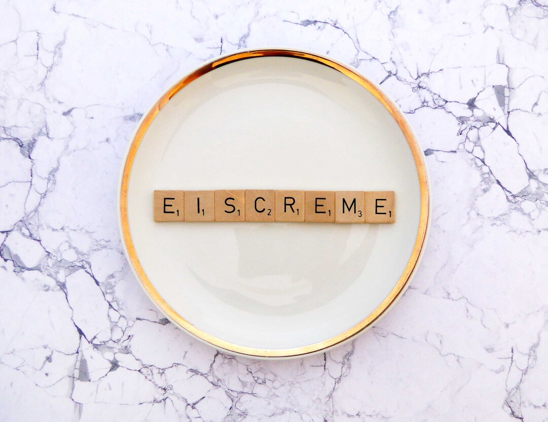 Wall Plate Ice Cream Vintage 19cm Cake Plate of Scrabble Deko - Etsy
