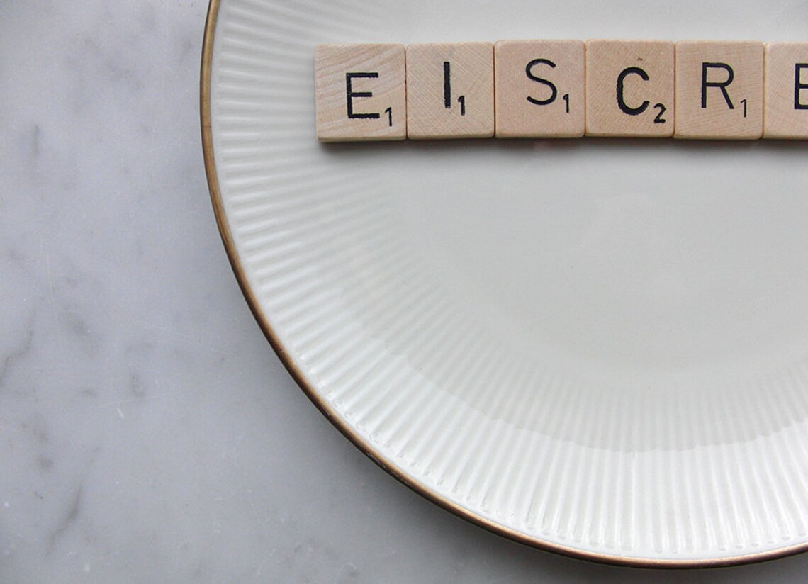 Wall Plate Ice Cream Vintage 19cm Cake Plate of Scrabble Deko | Etsy