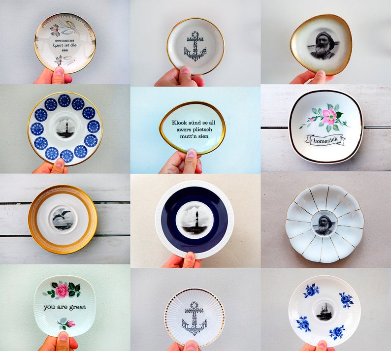Wall Plate Jetzt 11cm Vintage Deko Plate Wall Deko Gold Edg - Etsy