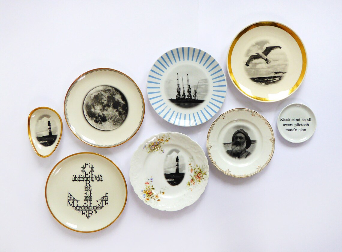 Wall Plate Jetzt 11cm Vintage Deko Plate Wall Deko Gold Edg - Etsy