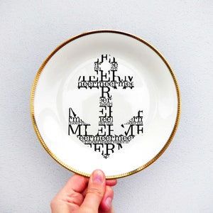 Wall Plate Anchor Typo Vintage Deko Plate Wall Deko Gold Edg Wall ...