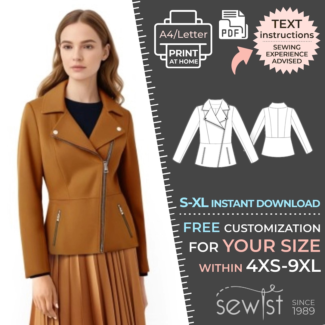 2748 PDF Jacket Sewing Pattern - S-M-L-XL or Made to Measure Sewing ...