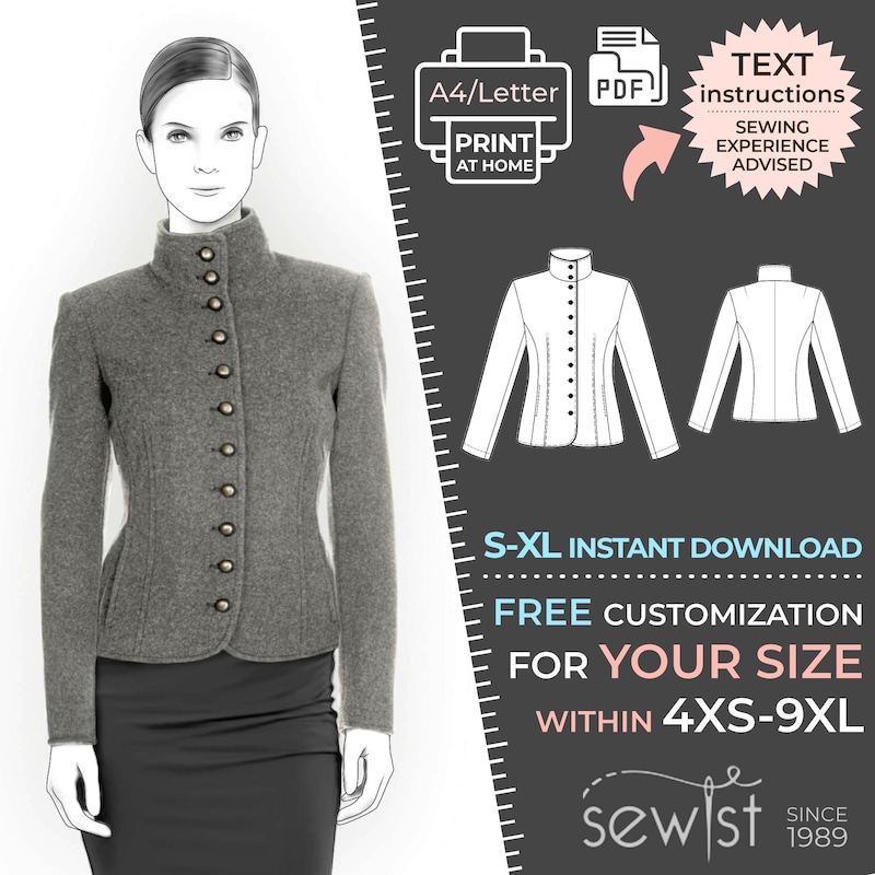 Military Jacket Pattern - Etsy