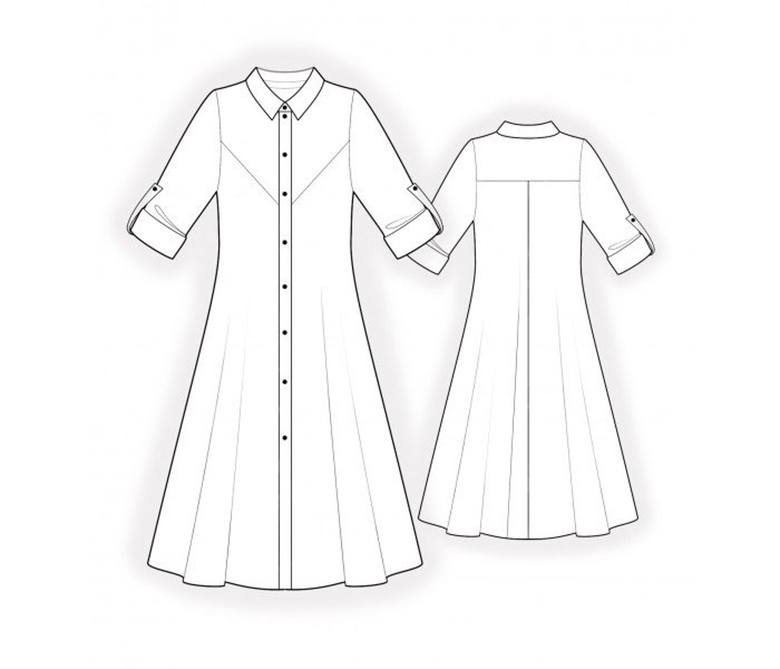 2323 Women's Dress Sewing Pattern PDF - S,M,L,XL / Custom Size ...
