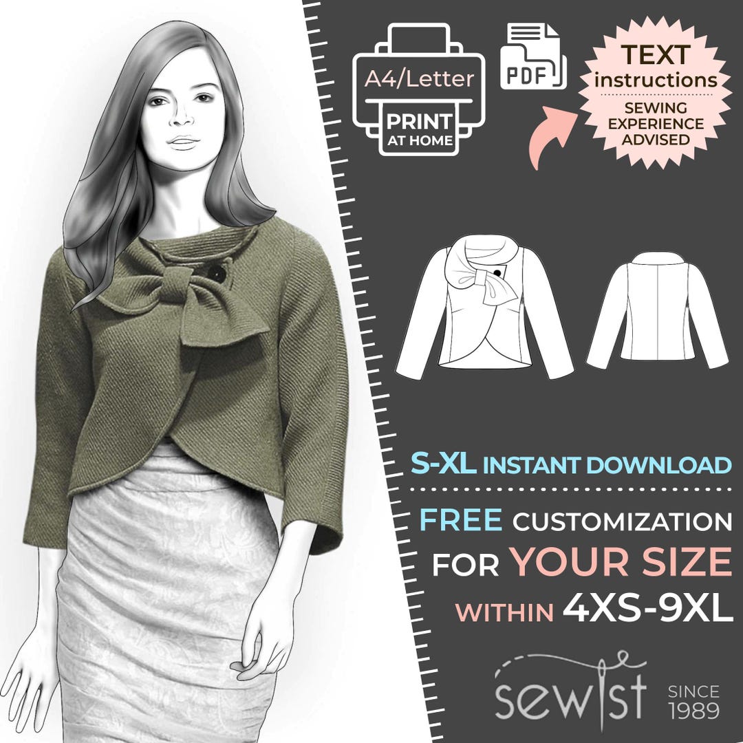 4169 PDF Jacket Sewing Pattern - S-M-L-XL or Made to Measure Sewing ...