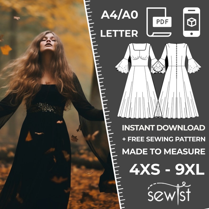 Women's Dress Sewing Pattern PDF 4xs-9xl/custom Size - Wedding/prom ...