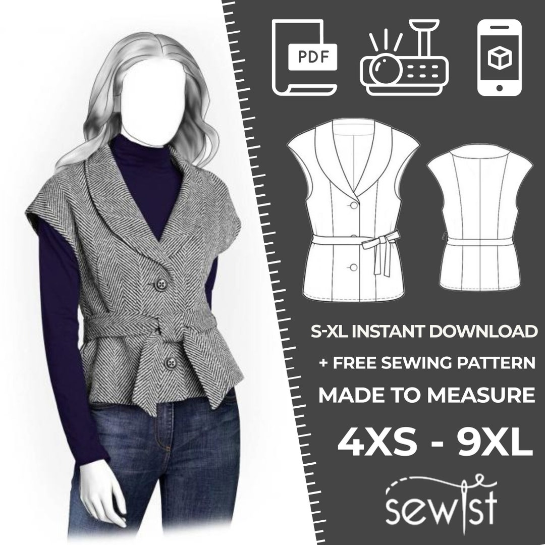 5915 PDF Jacket Sewing Pattern S-M-L-XL or Made to Measure Sewing ...