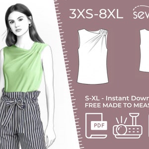 2384 Blouse Sewing Pattern PDF S-M-L-XL or Made to Measure - Etsy