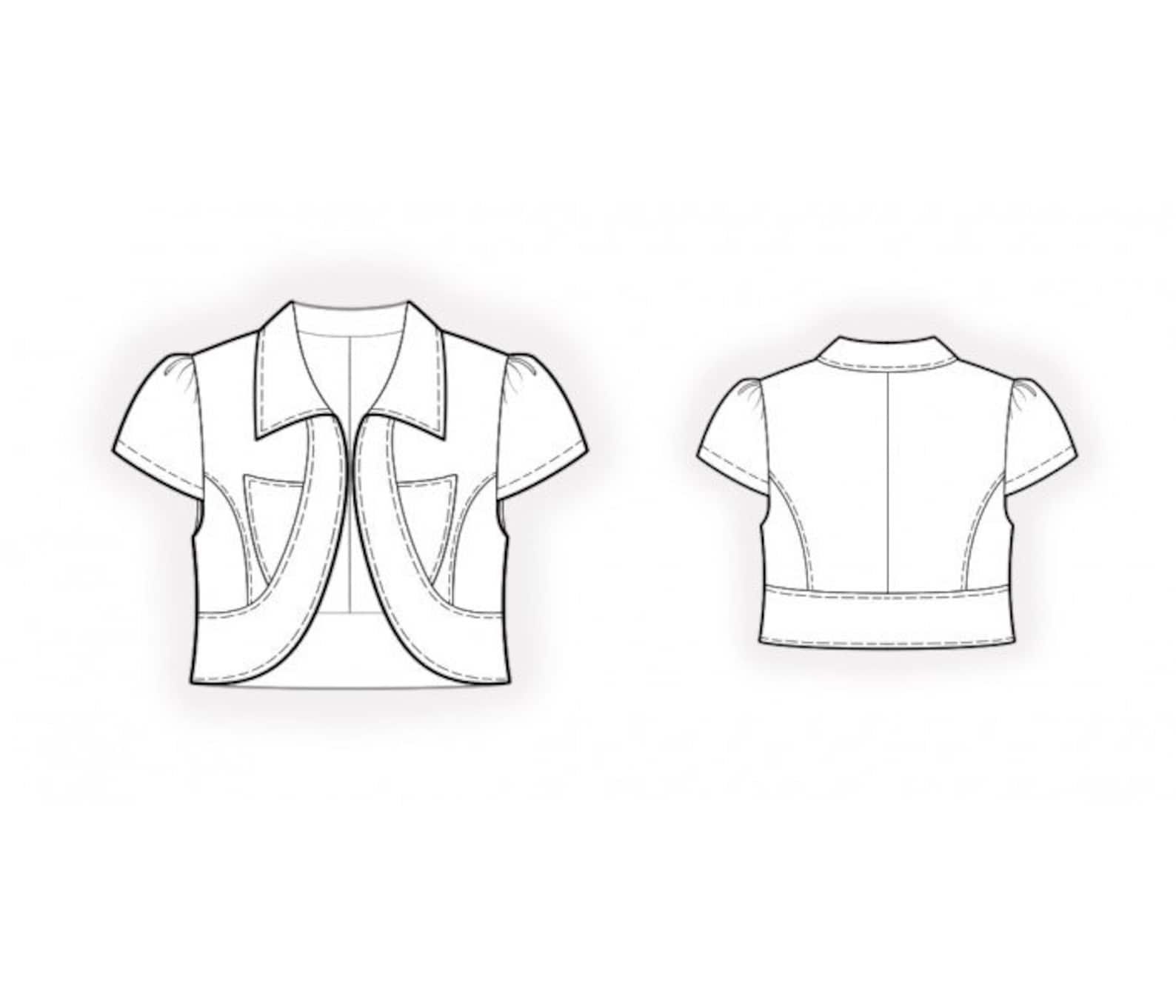 2399 Denim Bolero Sewing Pattern PDF Download S-M-L-XL or - Etsy