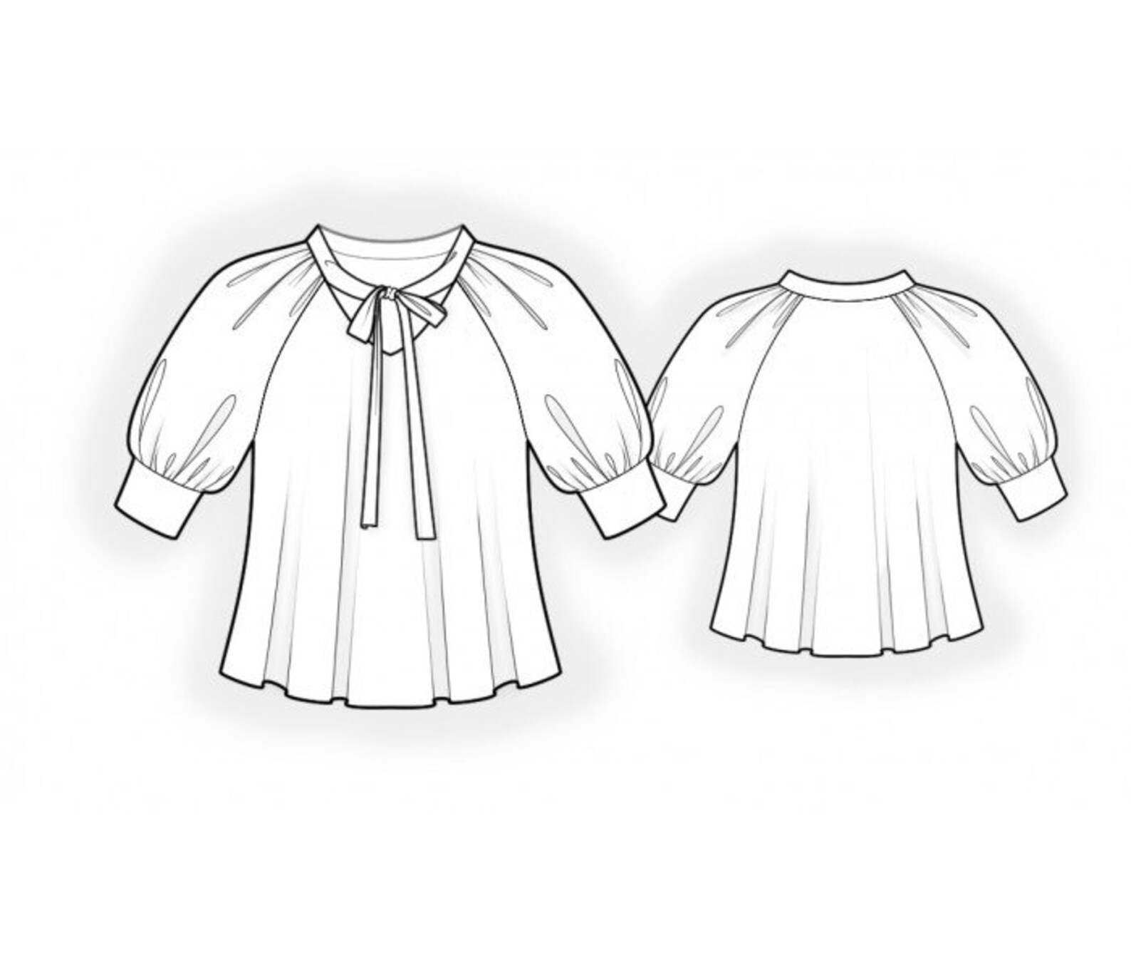 2346 Blouse Sewing Pattern PDF Download S-M-L-XL or Free Made - Etsy