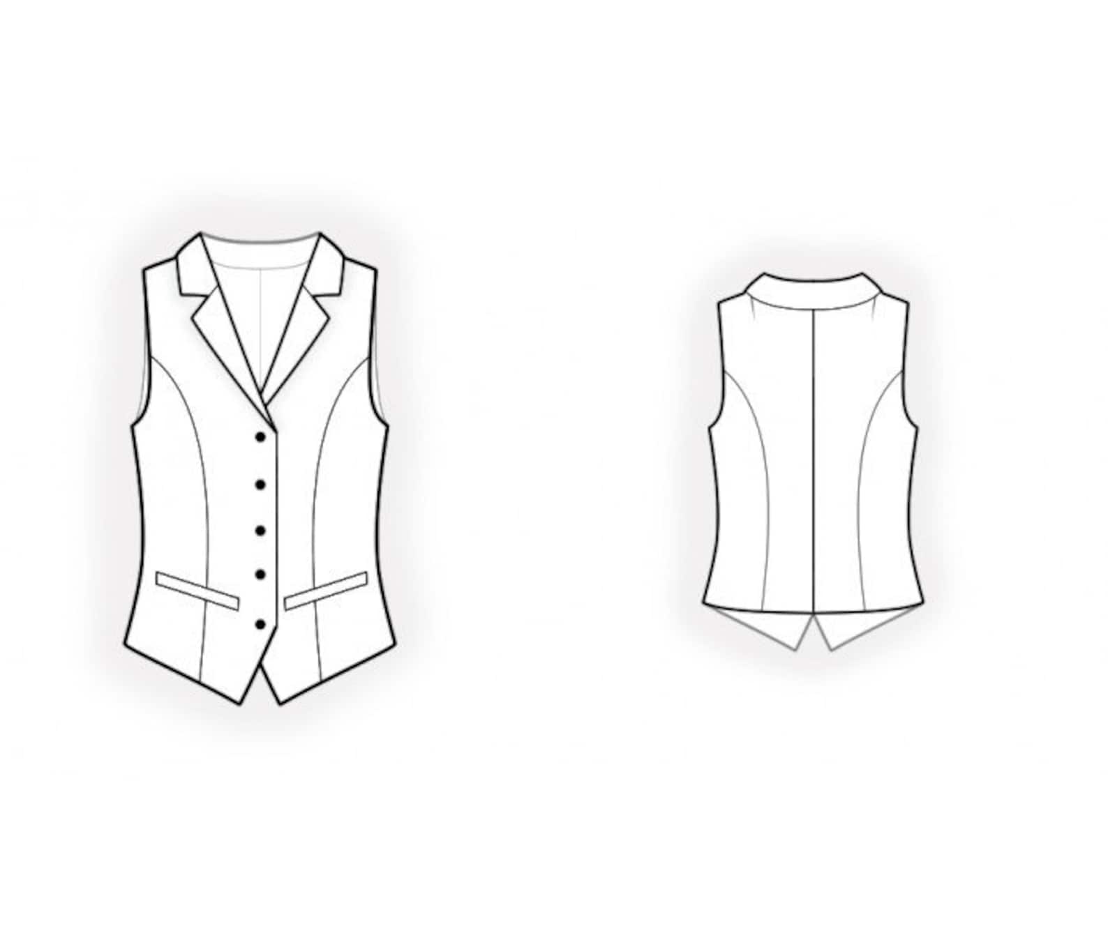 2091 Waistcoat Sewing Pattern PDF Download S-M-L-XL or Free - Etsy