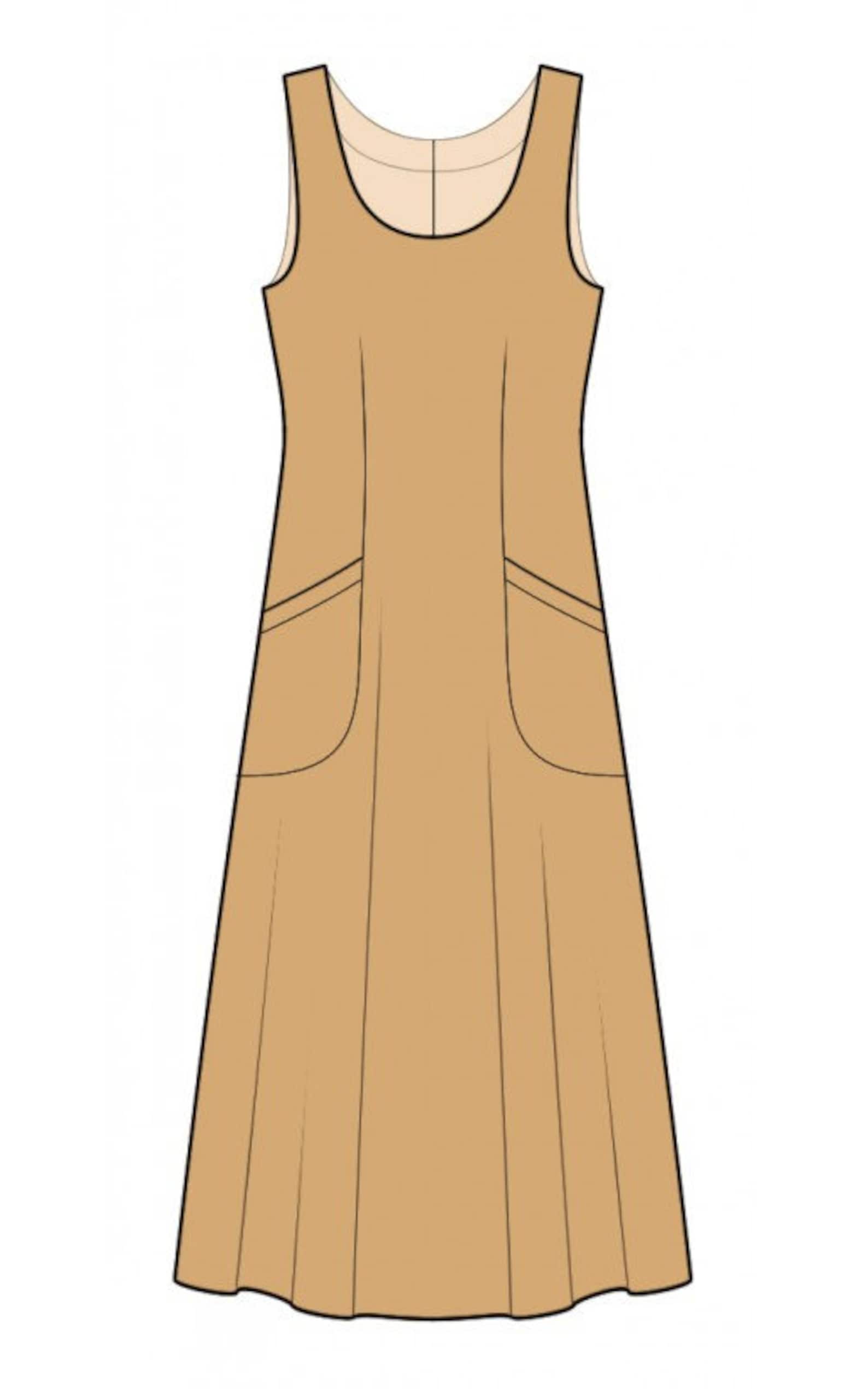 2211 Women's Dress Sewing Pattern PDF - S,M,L,XL / Custom Size ...