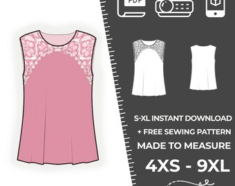 2337 Tunic Top Sewing Pattern PDF S-M-L-XL or Made to Measure Sewing ...