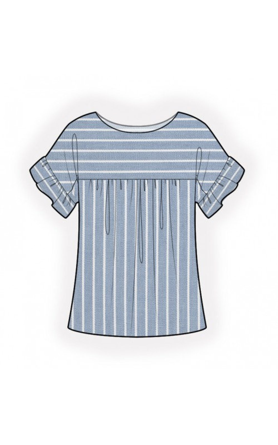 2357 Blouse Top Sewing Pattern PDF S-M-L-XL or Made to | Etsy