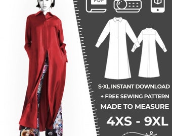 2337 Tunic Top Sewing Pattern PDF S-M-L-XL or Made to Measure Sewing ...