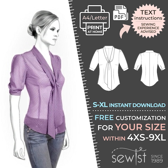 Free Download Blouse Sewing Pattern Blouse With Puff Sleeves Women