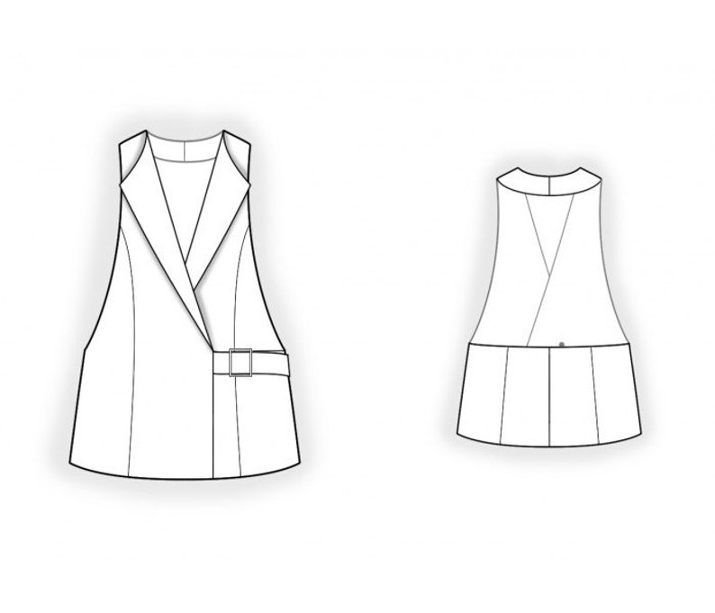 2519 Vest Sewing Pattern PDF Download S-M-L-XL or Free Made - Etsy