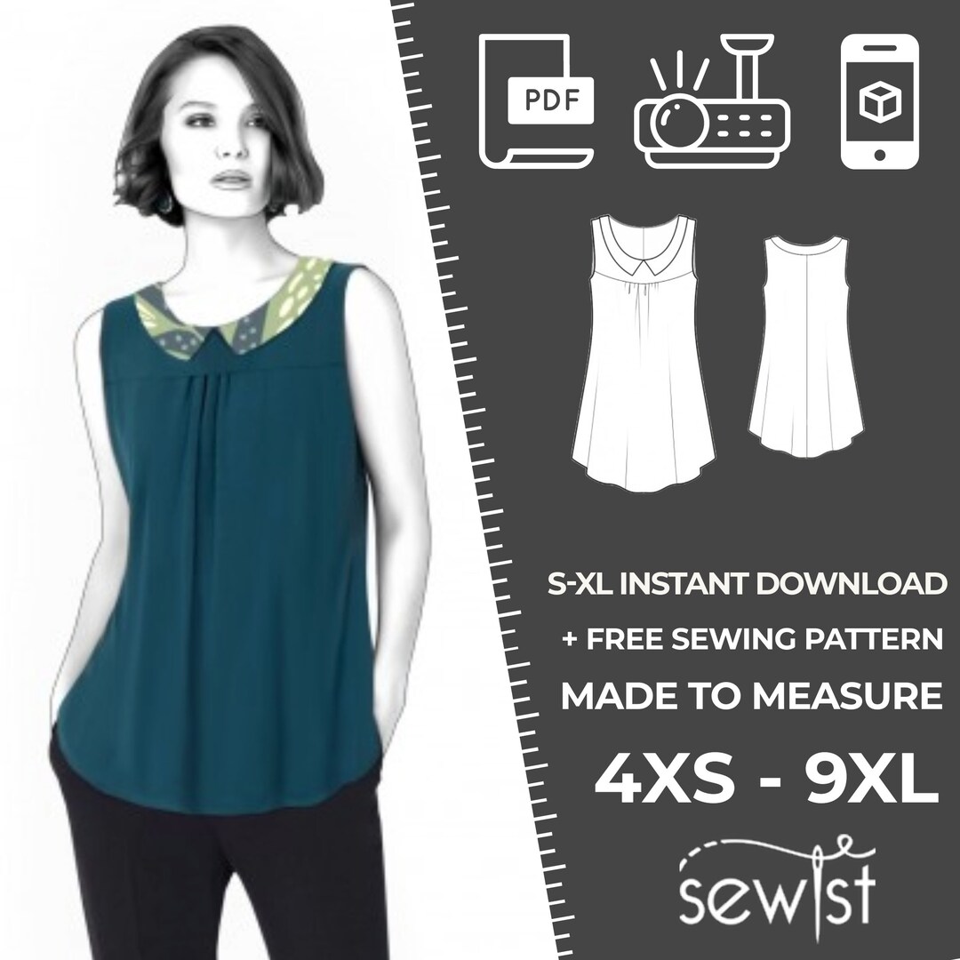 2095 Knit Top Sewing Pattern PDF S-M-L-XL or Made to Measure Sewing ...