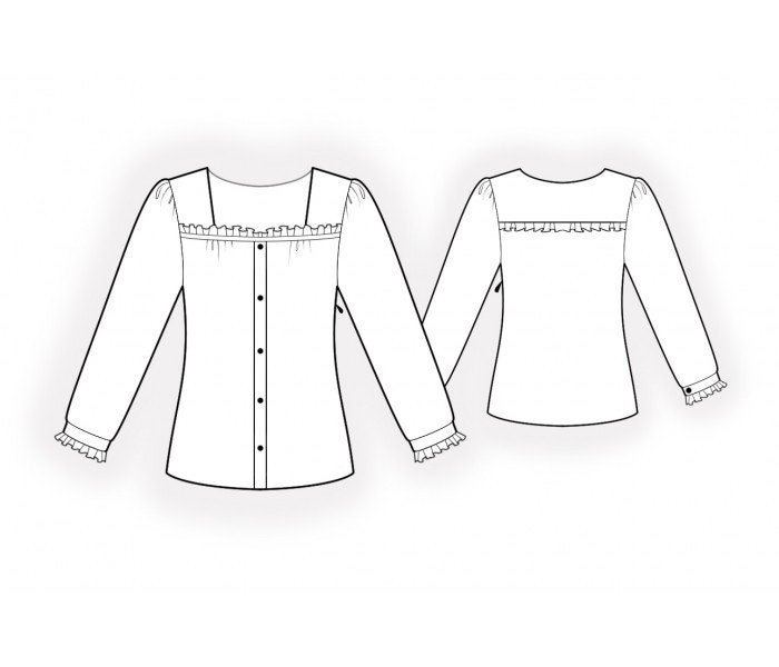 2046 Blouse S-M-L-XL or Made to Measure Sewing Pattern PDF | Etsy