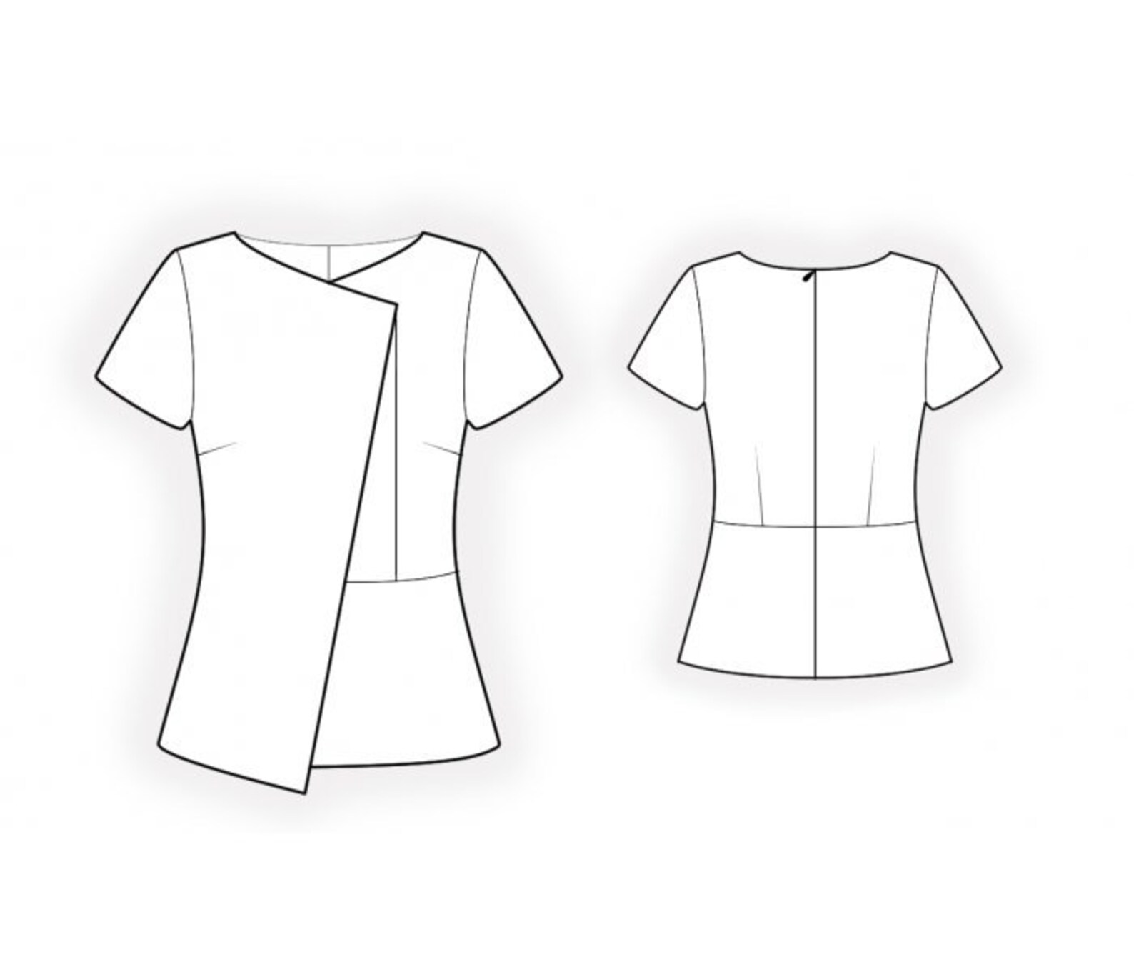 4761 Top With Pleat - S-M-L-XL or Made to Measure Sewing Pattern PDF ...