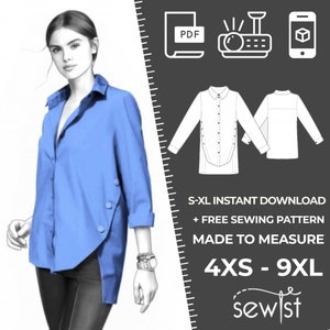 2033 Top Sewing Pattern PDF S-M-L-XL or Made to Measure Sewing Pattern ...