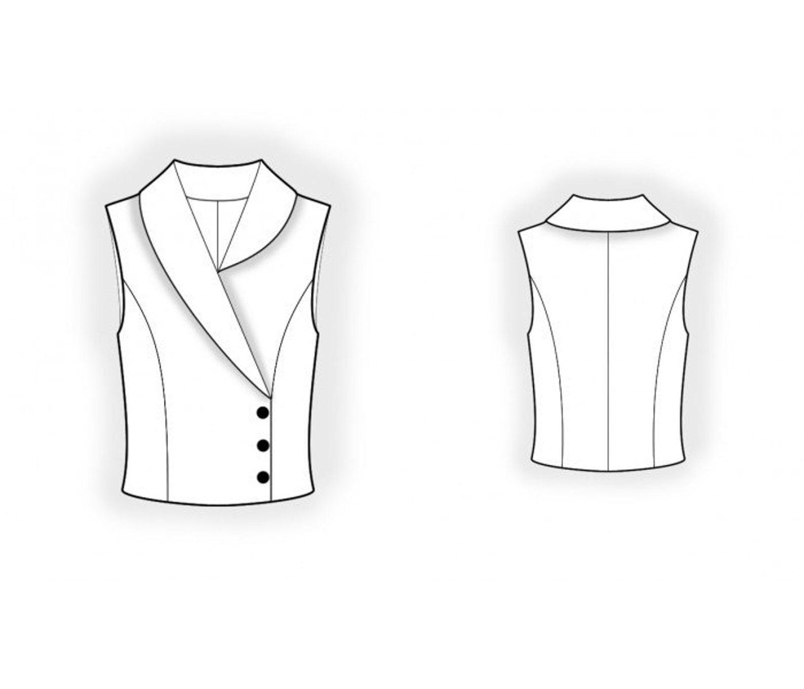 2445 Vest Sewing Pattern PDF Download S-M-L-XL or Free Made - Etsy