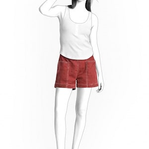 2324 Denim Shorts Sewing Pattern PDF - S-M-L-XL or Made to Measure ...