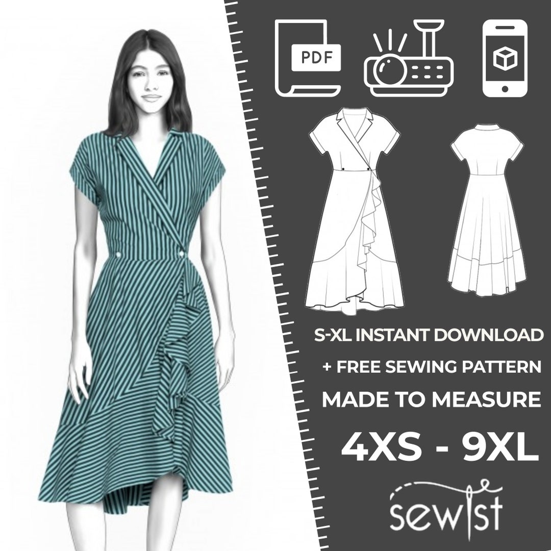 4911 Women's Dress Sewing Pattern PDF S,M,L,XL / Custom Size Wedding ...