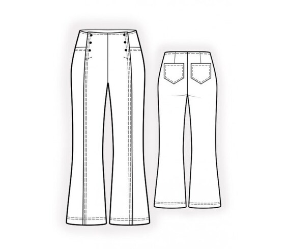 2244 Jeans Pants Sewing Pattern PDF S-M-L-XL or Made to | Etsy