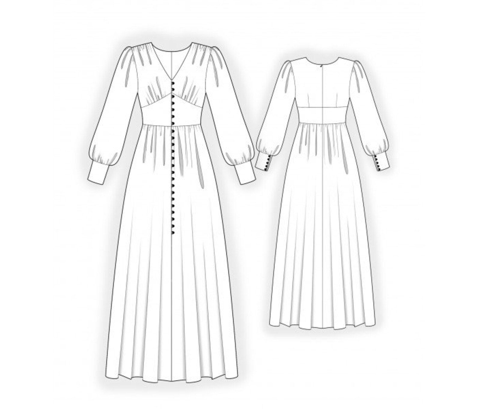 2398 Women's Dress Sewing Pattern PDF - S,M,L,XL / Custom Size ...